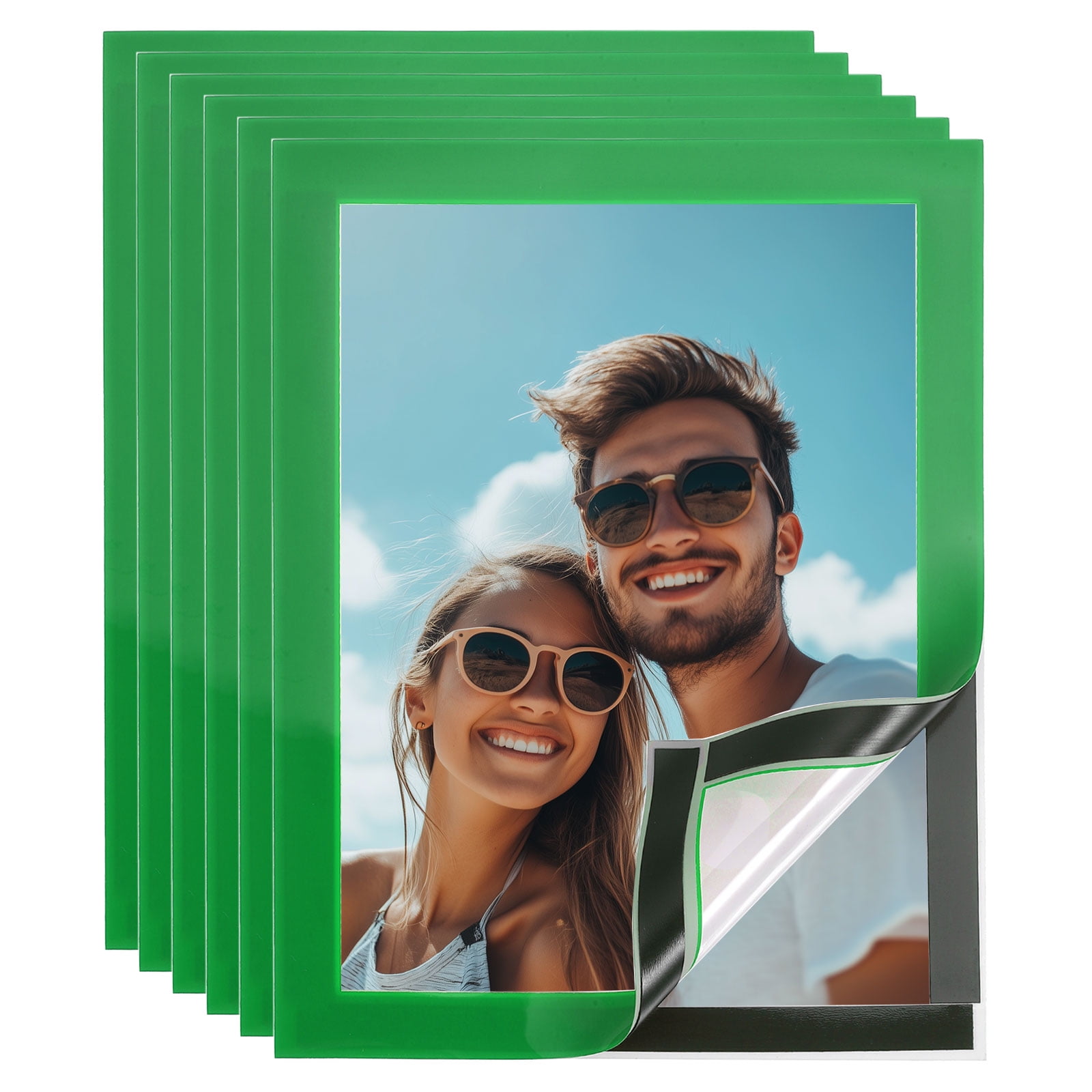 6 Pcs Magnetic Sign Holder, 5" x 7" Self-Adhesive Magnetic Wall Signs ...