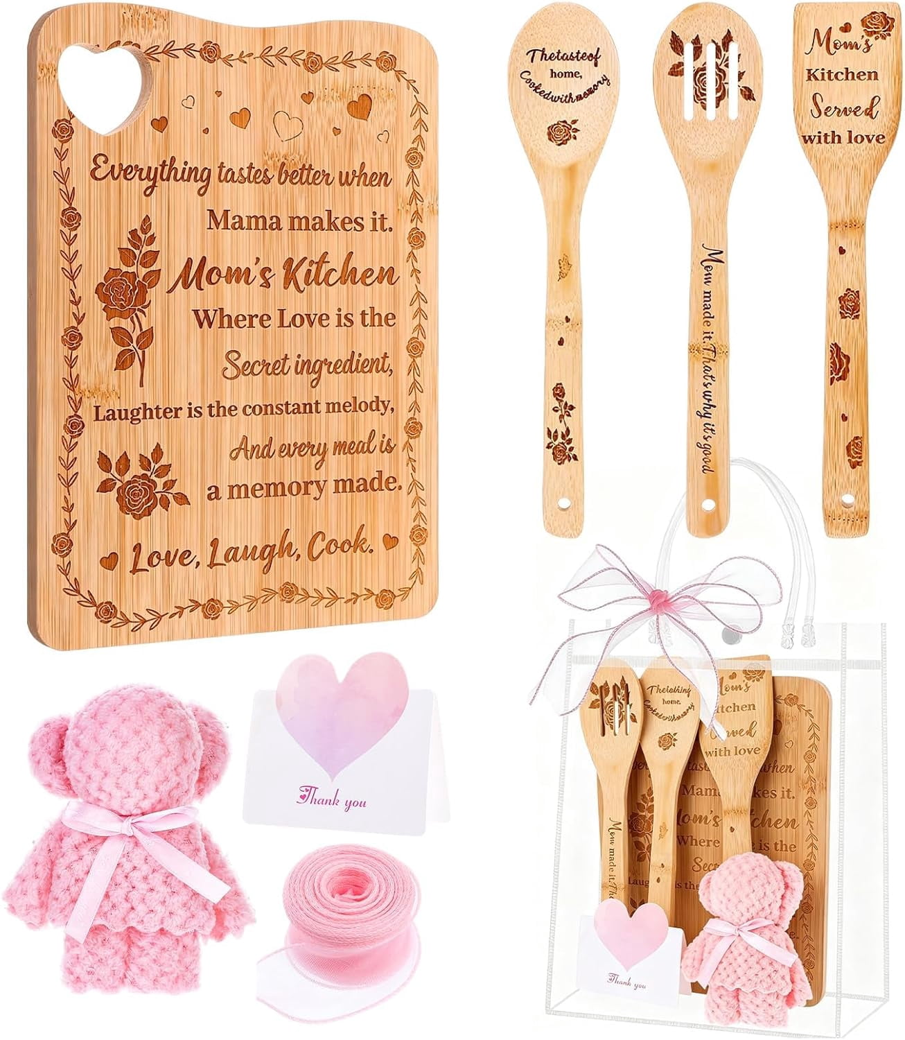 6 Pcs Mama Gifts Cutting Board Personalized Custom Bamboo Cutting ...