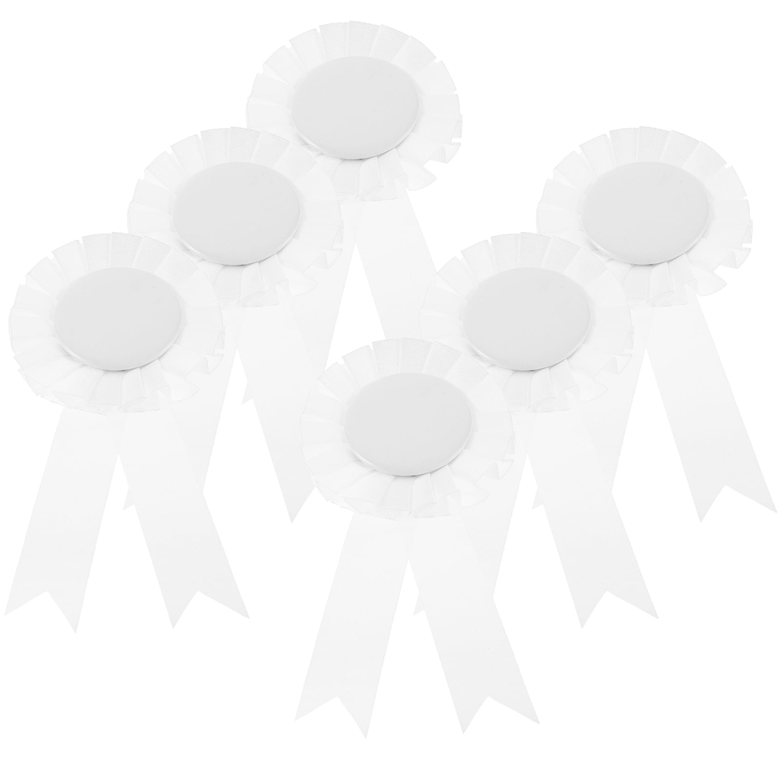 6 Pcs Medal Blank Small Ribbons 15.5CM White - Walmart.com
