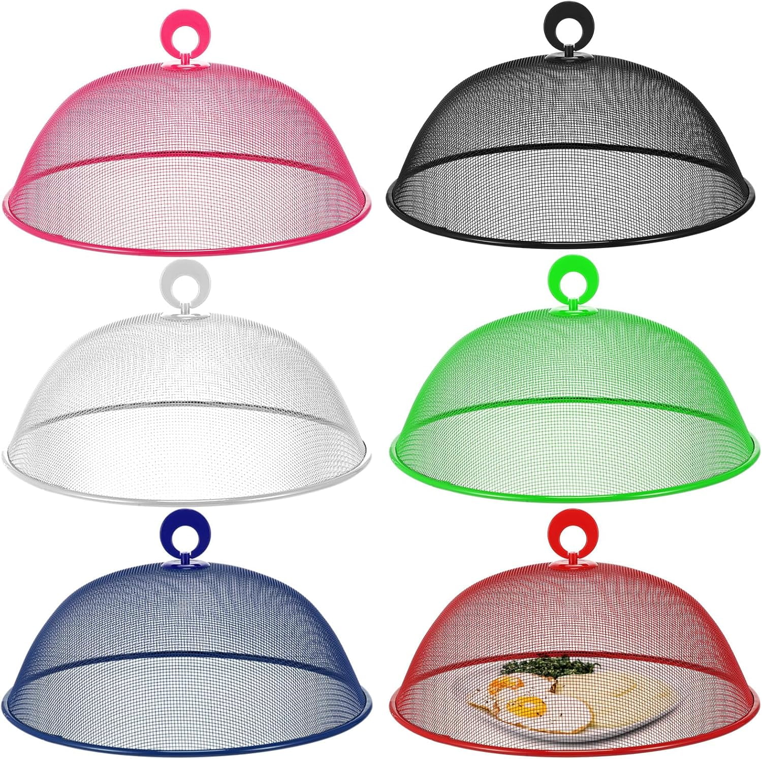 6 Pcs Metal Mesh Food Cover Outdoor Mesh Food Tents Dome Screen Plate ...