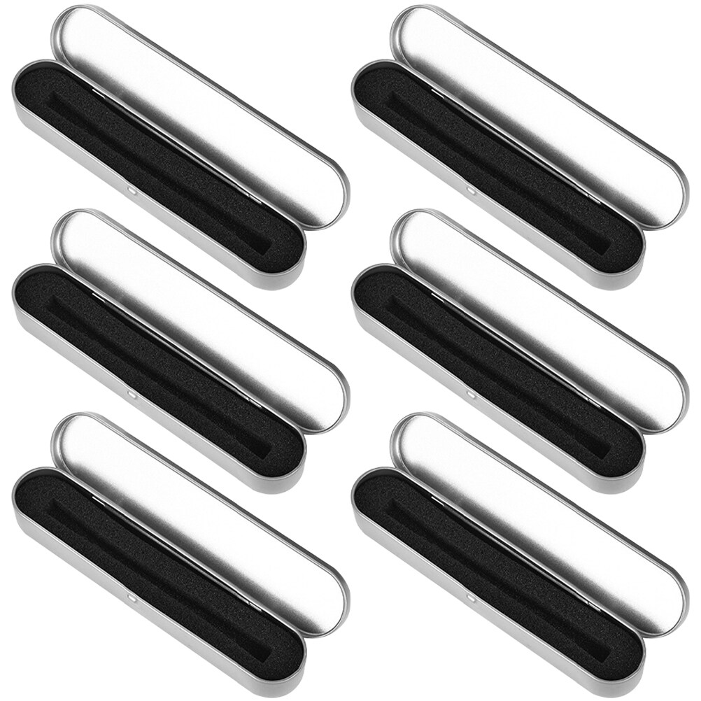 6 Pcs Metal Pencil Colored Pencils Case Tinplate Student Organizer Wear ...