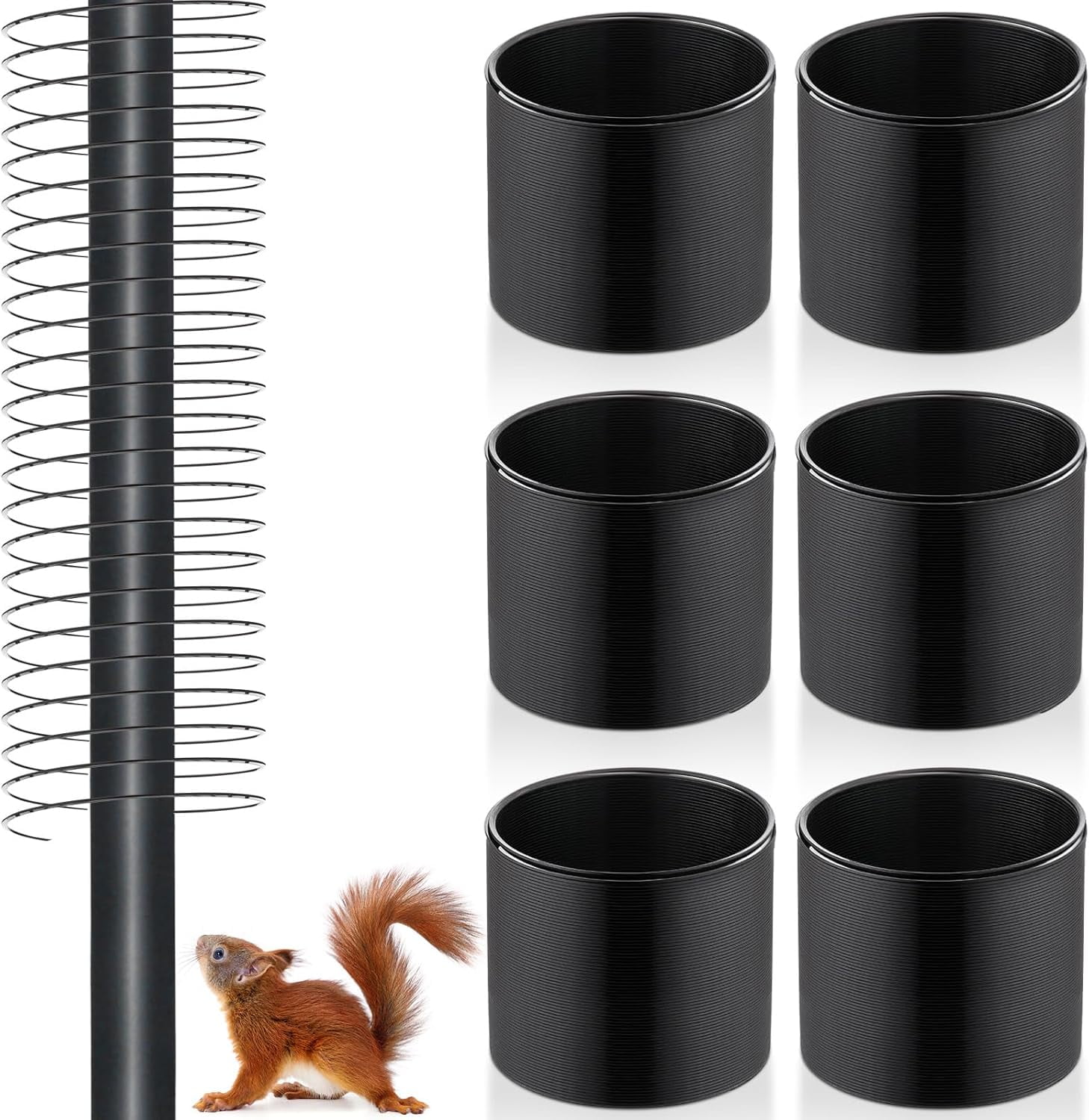 6 Pcs Metal Squirrel Baffle Squirrel Proof Spring for Bird Feeders ...