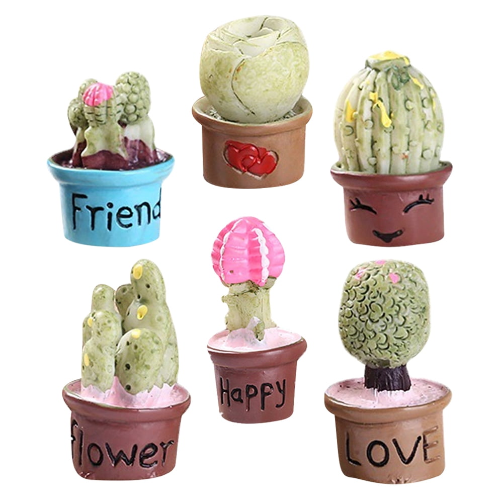 6 Pcs Micro Landscape Potted Plants Decor for Bedroom Tiny House ...