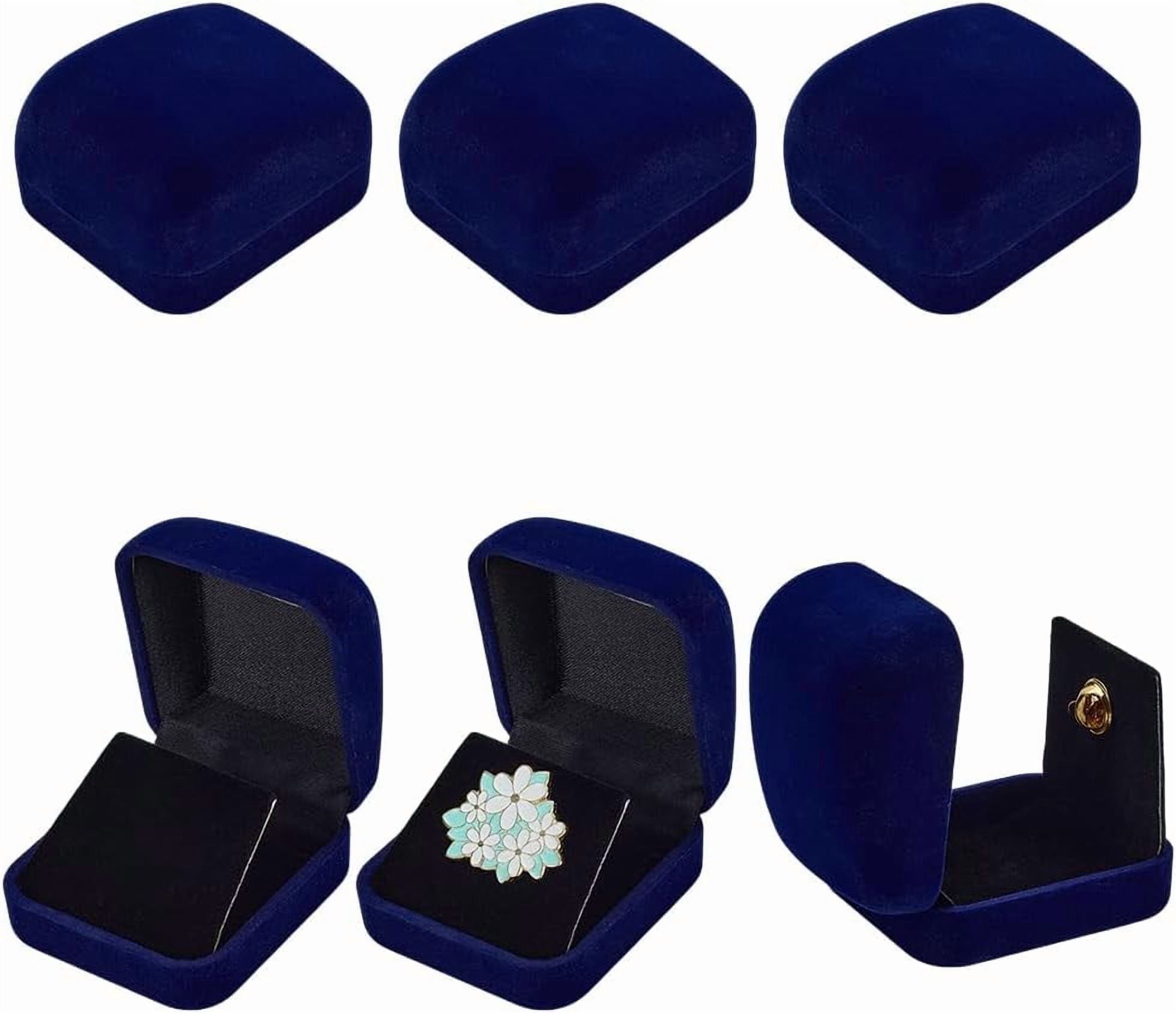 6 Pcs Midnight Blue Velvet Badge Package Box 30mm Single Lapel Badge ...