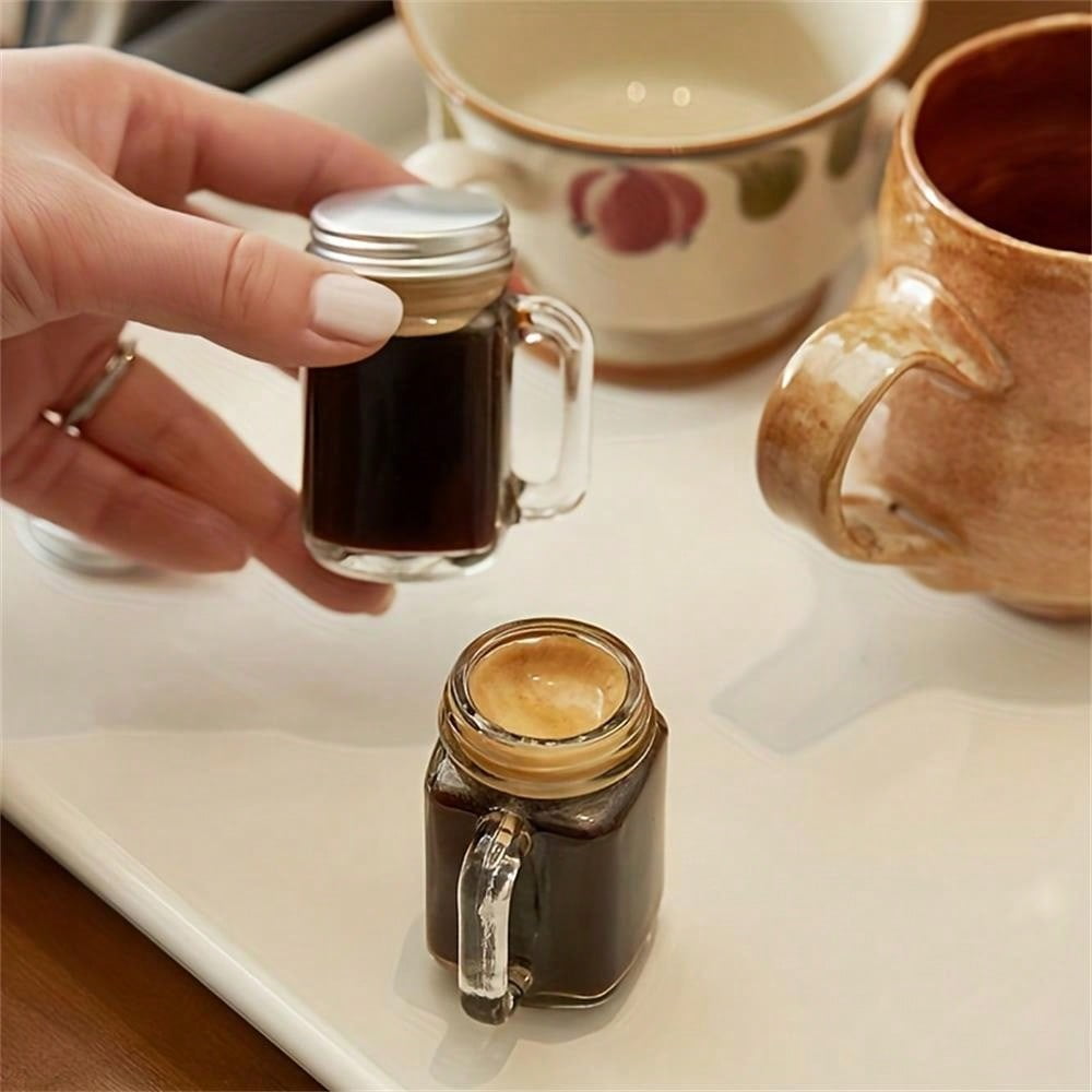 6 Pcs Mini 32ml/1.18oz Glass Jars With Lids, Portable Leakproof ...