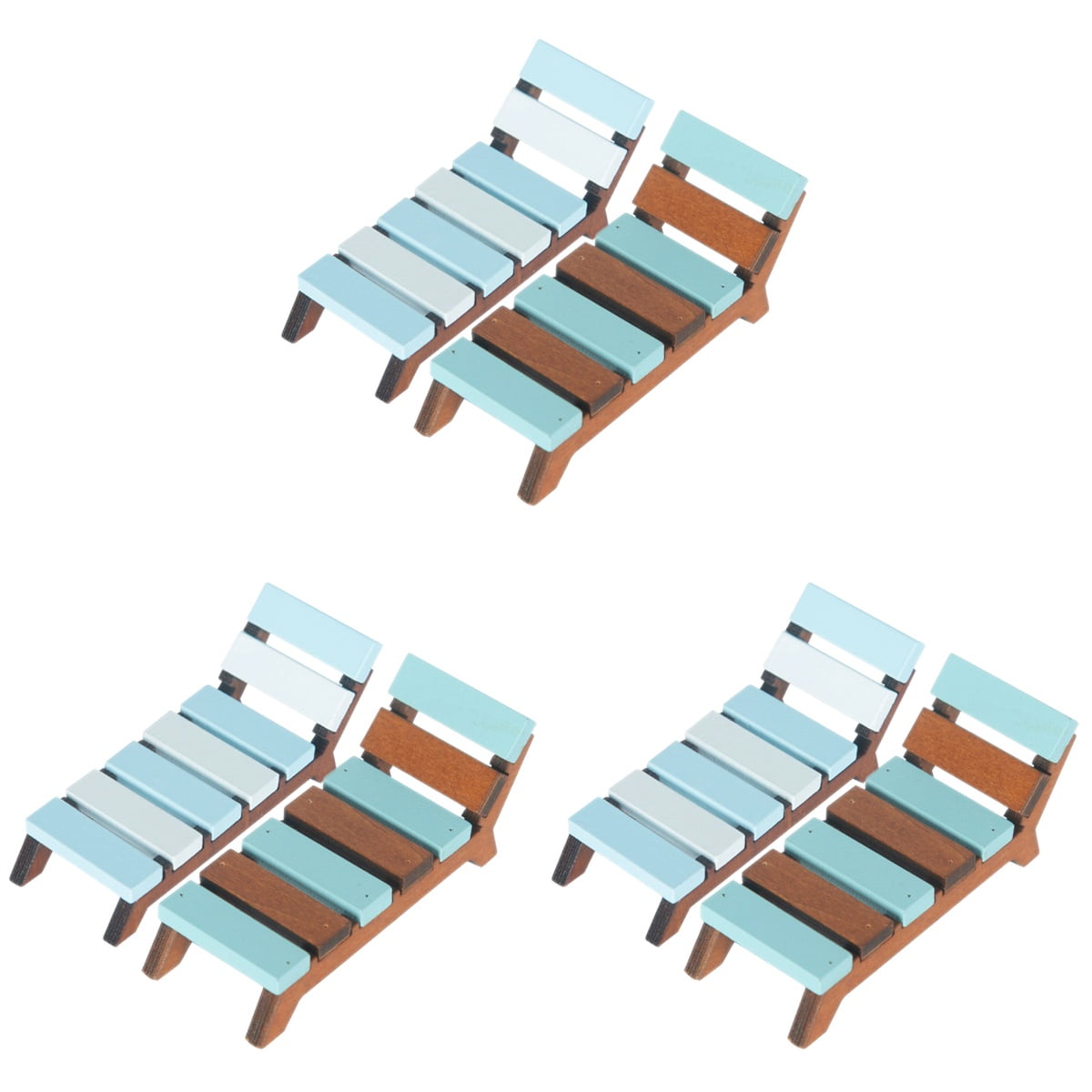 6 Pcs Mini Beach Lounger House Ornament Chair Model Chairs Reclining ...