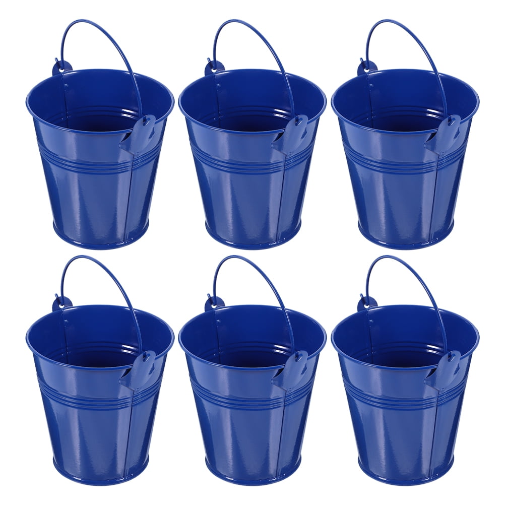 6 Pcs Mini Bucket Candy Containers Metal Succulents Flower Pot Flower ...