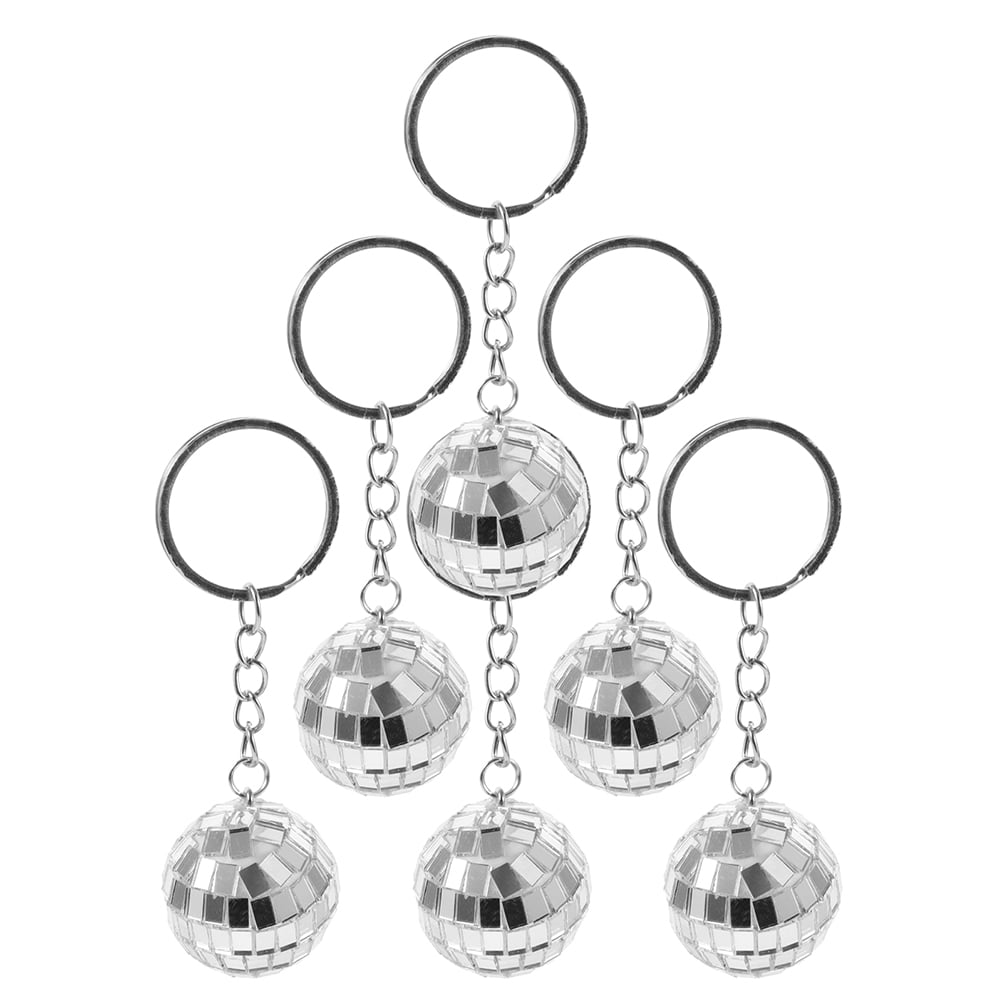 6 Pcs Mini Disco Ball Keychain Mirror Ball Keychains Disco Party Favors ...