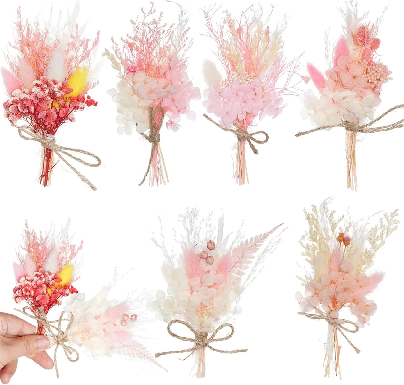 6 Pcs Mini Dried Pressed Flower Bouquet,Bexikou Natural Dried Flowers ...