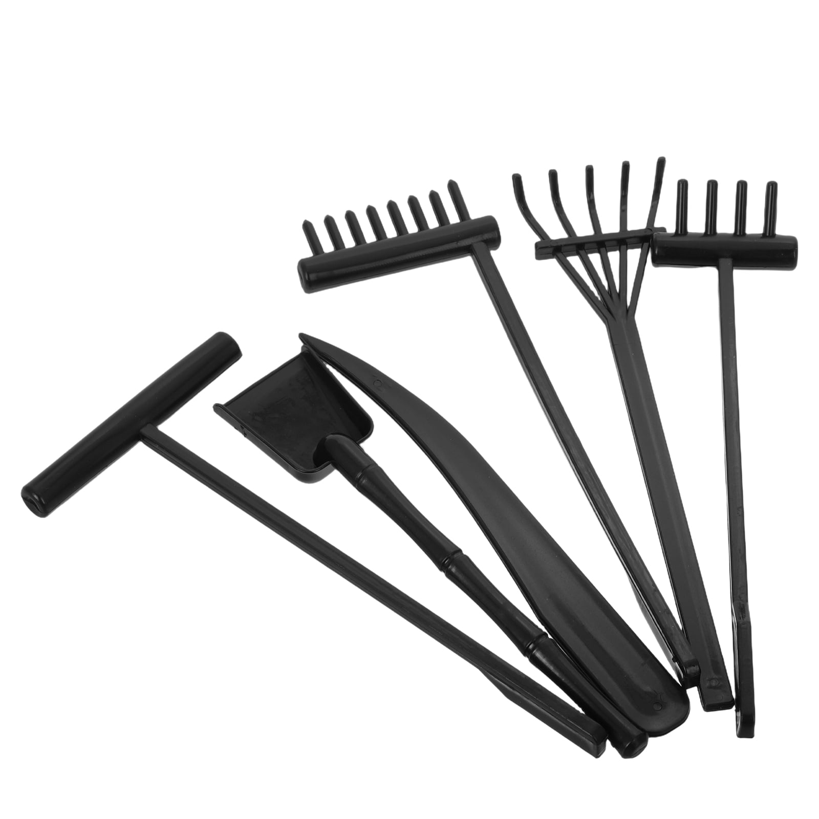 6pcs Mini Zen Garden Rake Tools Plastic Black DIY Decorative Ornaments ...