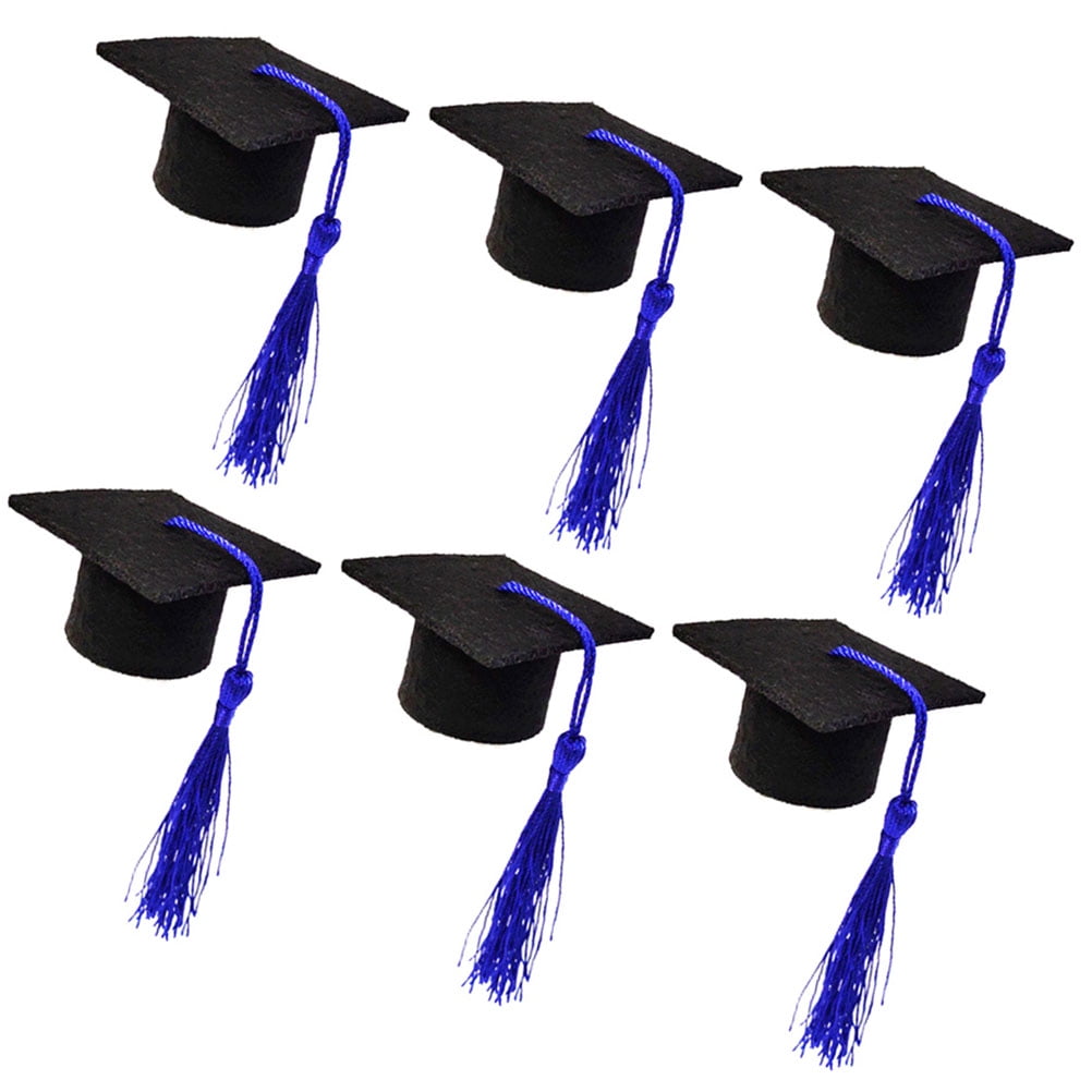6 Pcs Mini Graduation Cap Hats Wine Bottle Caps Grad Party Bottle Tops ...