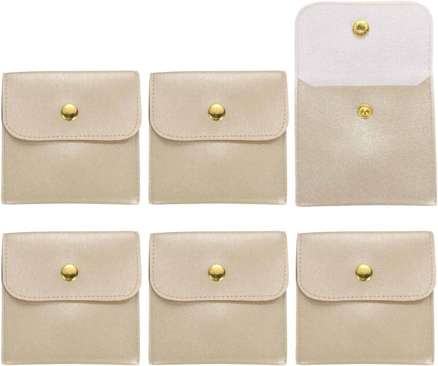 6 Pcs Mini Jewelry Pouch, 8 Inch PU Leather Small Bags Soft Package ...