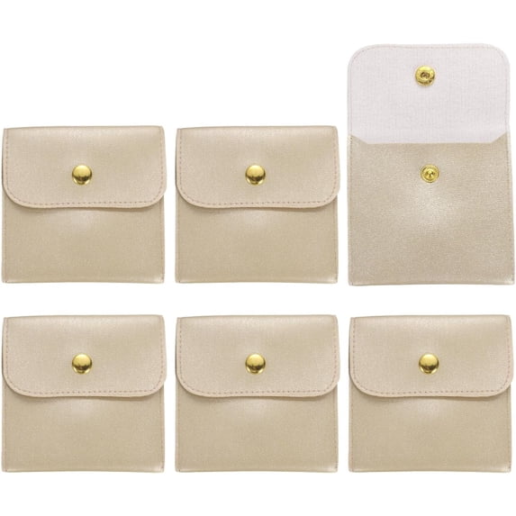 6 Pcs Mini Jewelry Pouch, 8 Inch PU Leather Small Bags Soft Package ...