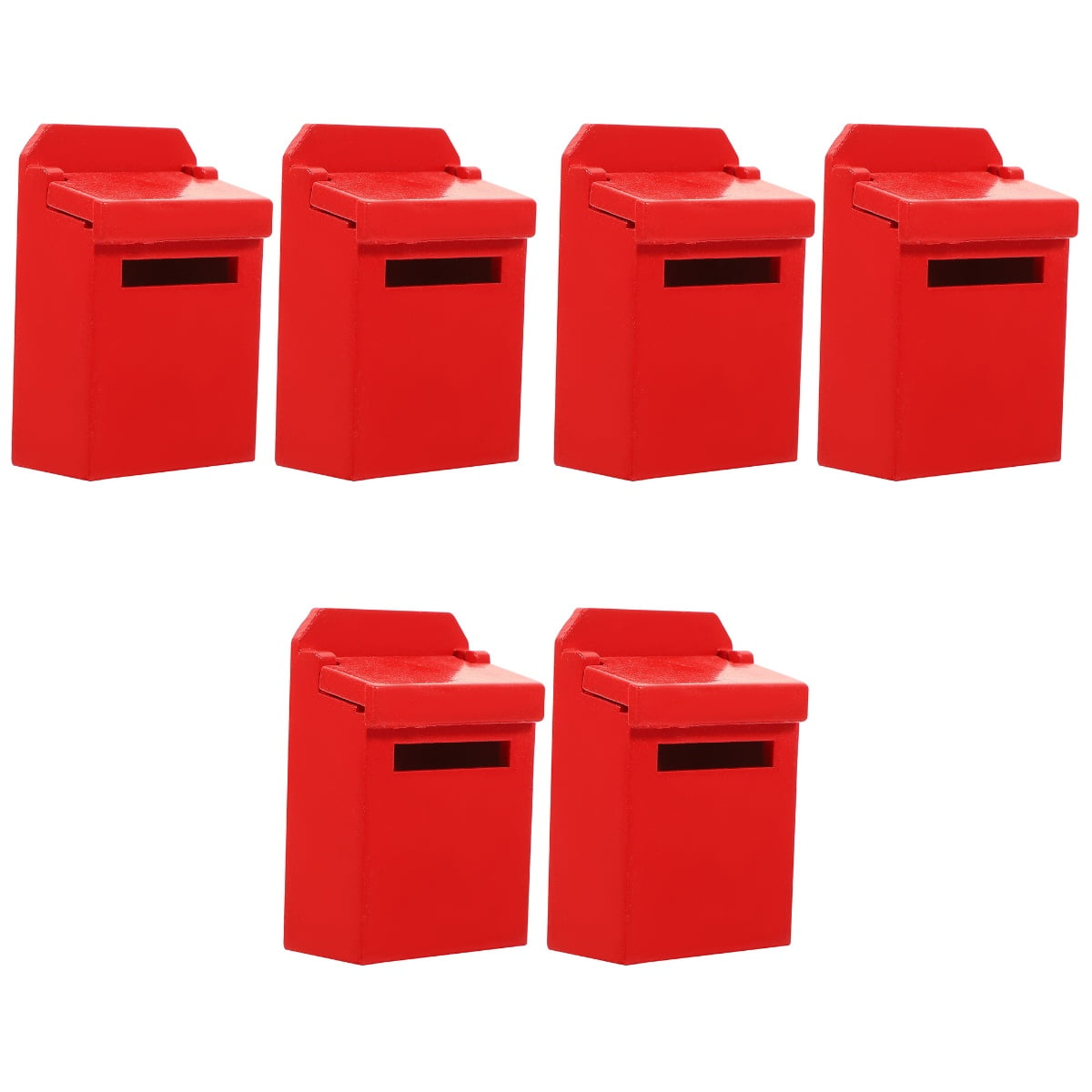 6 Pcs Mini Mailbox Model Miniature Mailbox Figurine Tiny Wooden Mailbox ...