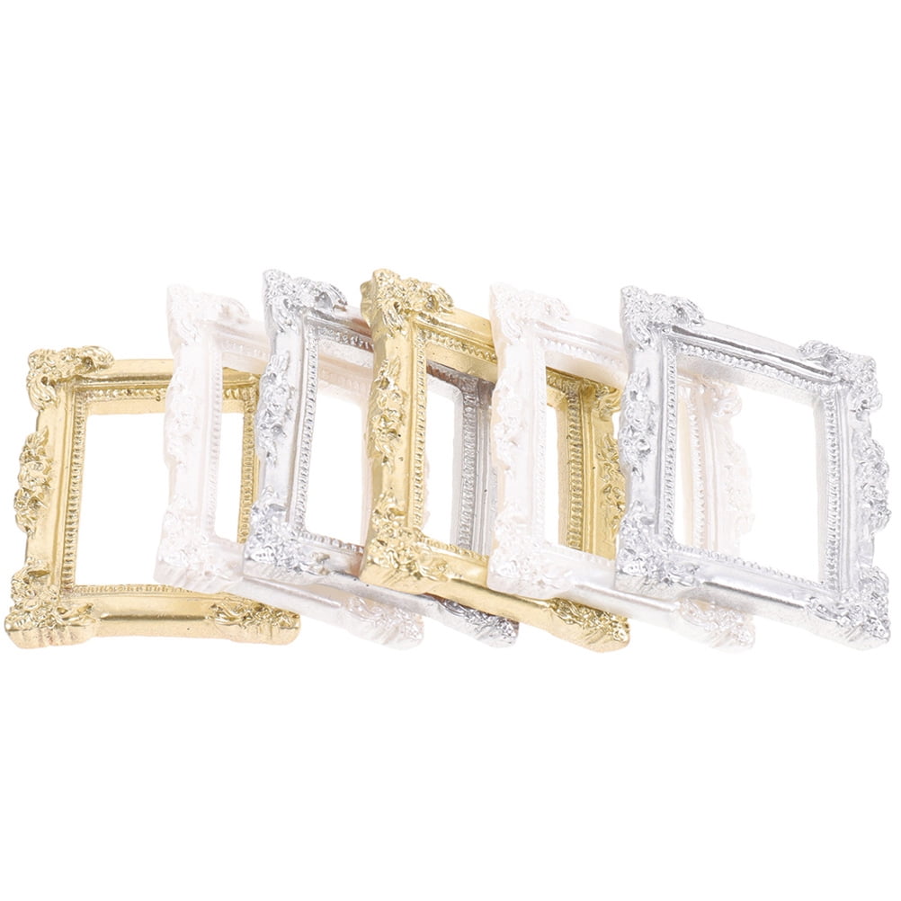 6 Pcs Mini Picture Frames Photo Ornaments Size Vintage - Walmart.com