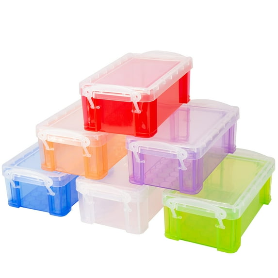 6 Pcs Mini Plastic Boxes, Small Clear Storage Containers with Locking ...