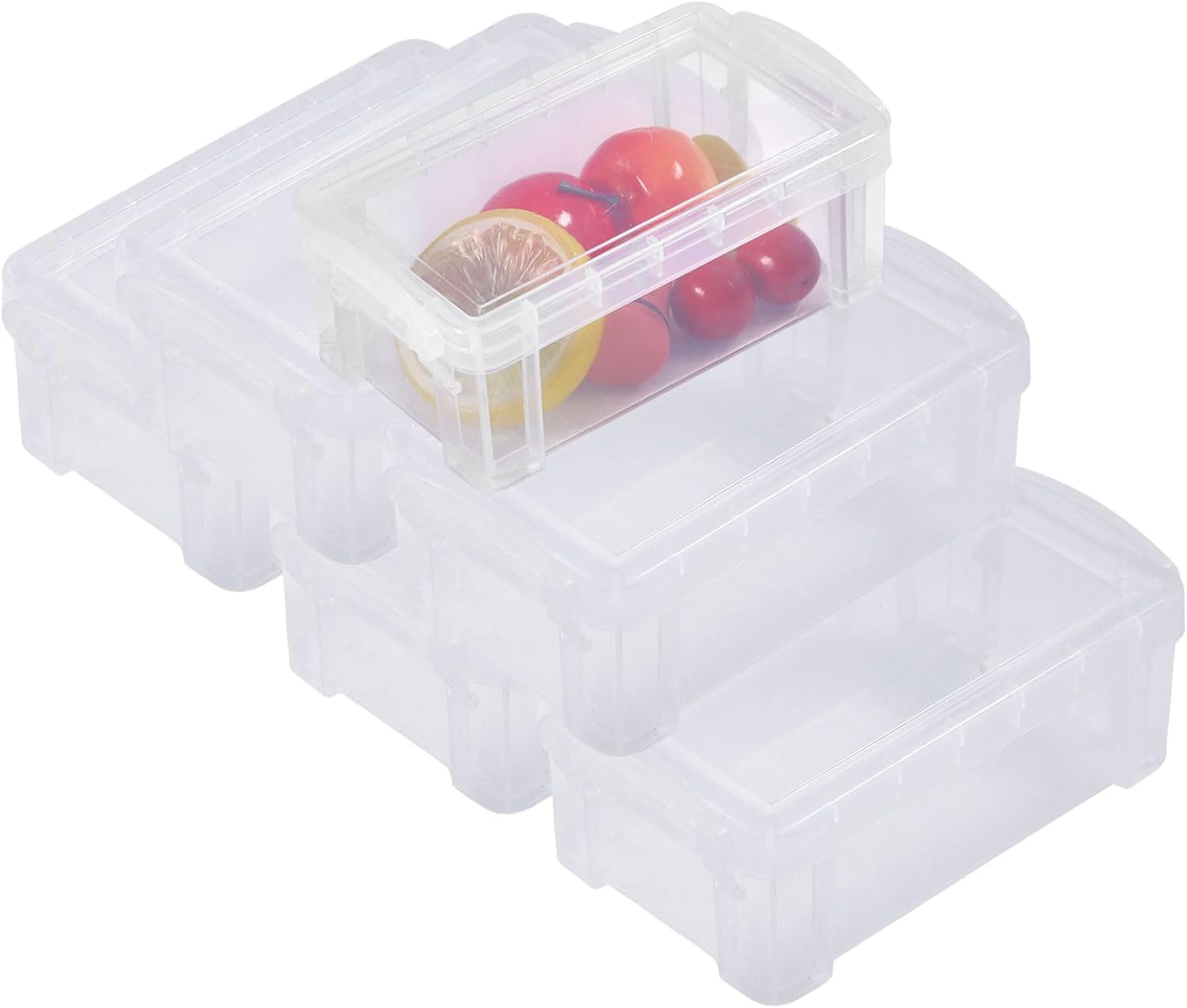 6 Pcs Mini Plastic Boxes Transparent Small Clear Storage Containers ...