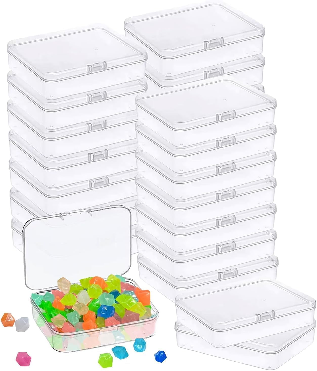 6 Pcs Mini Plastic Storage Containers Box with Lid, 3.5x2.4 Inches ...