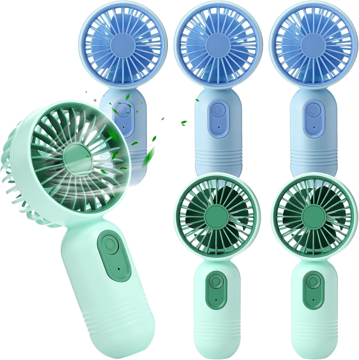6 Pcs Mini Portable Fan Bulk Cute Handheld Lightweight Small Little ...