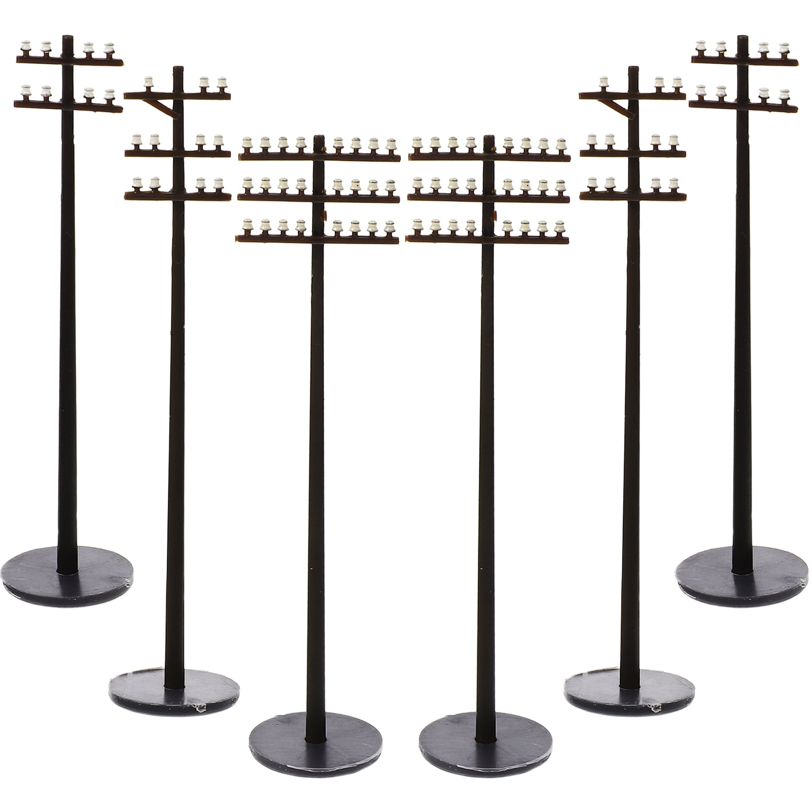 6 Pcs Mini Telephone Pole Scale Decor Traffic Poles Miss Black ...