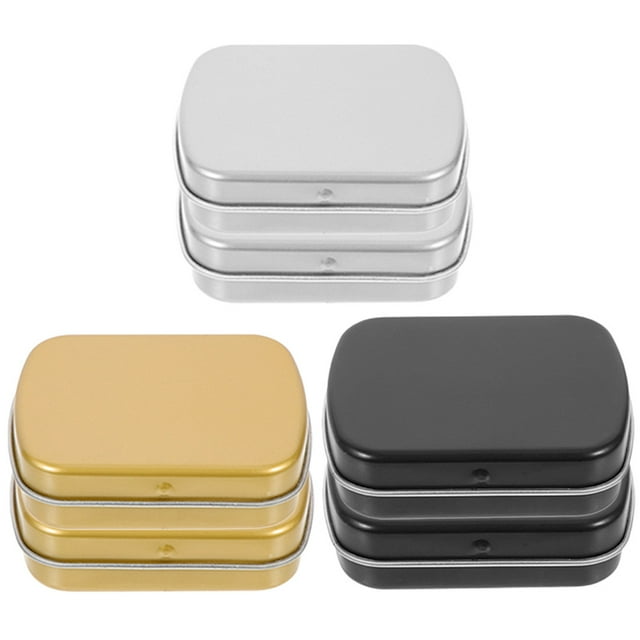 6 Pcs Mini Tin Box Sample Organizer Small Item Holder - Walmart.com