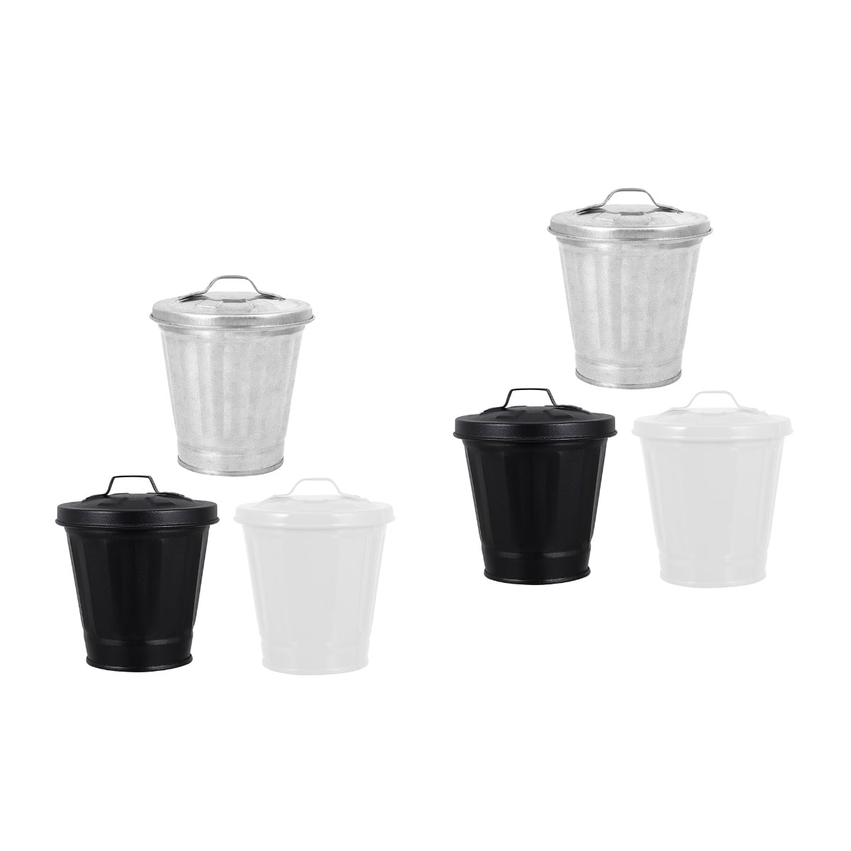 6 Pcs Mini Trash Can with Lid Outdoor Garbage inside The Car Office ...
