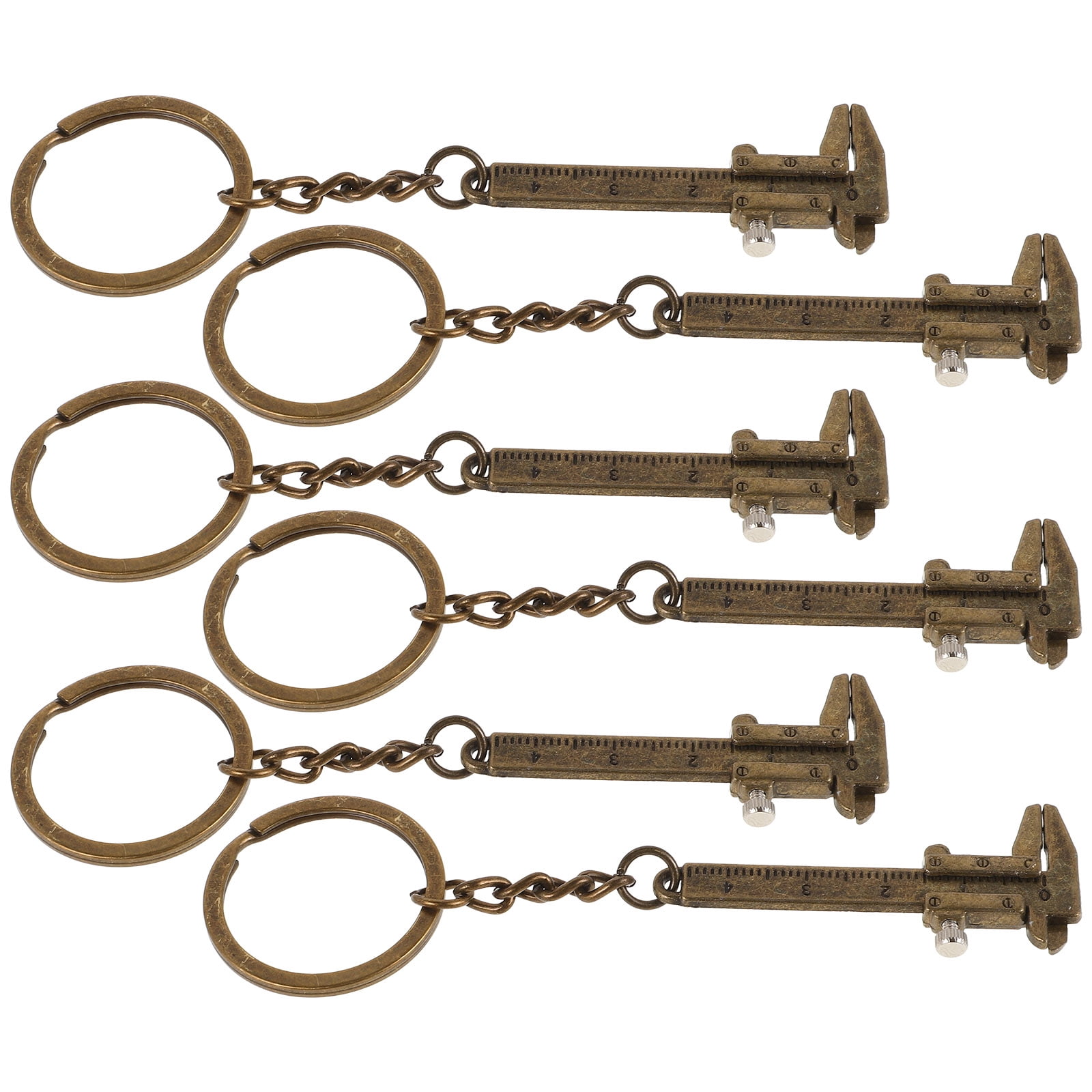 6 Pcs Mini Vernier Caliper Keychain Portable Key Measuring Tool Alloy ...
