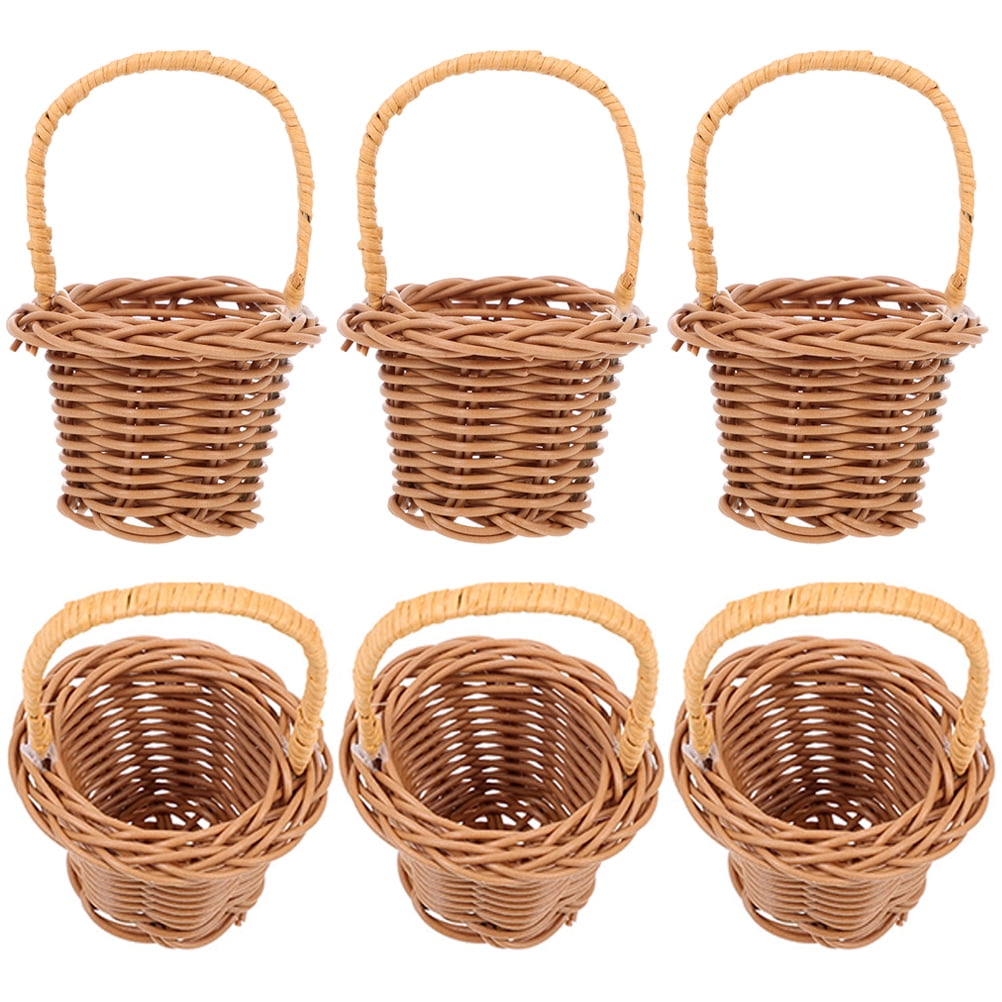 6 Pcs Mini Woven Basket Wedding Party Decoration Small Candy Gift ...