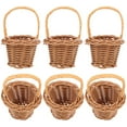 6 Pcs Mini Woven Basket Wedding Party Decoration Small Candy Gift ...
