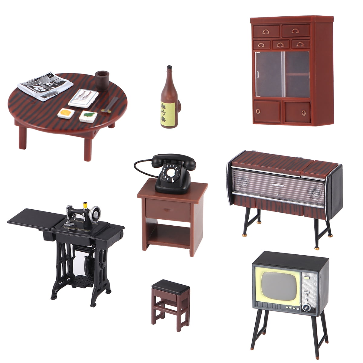 6 Pcs Mini House Furniture Adornment for Mini House House Decor Retro ...