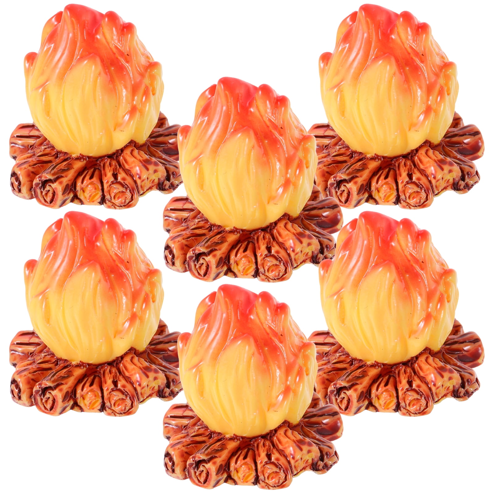 unbranded 6 Pcs Fake Camp Fire Mini Bonfire Pillars Cartoon Figurines ...