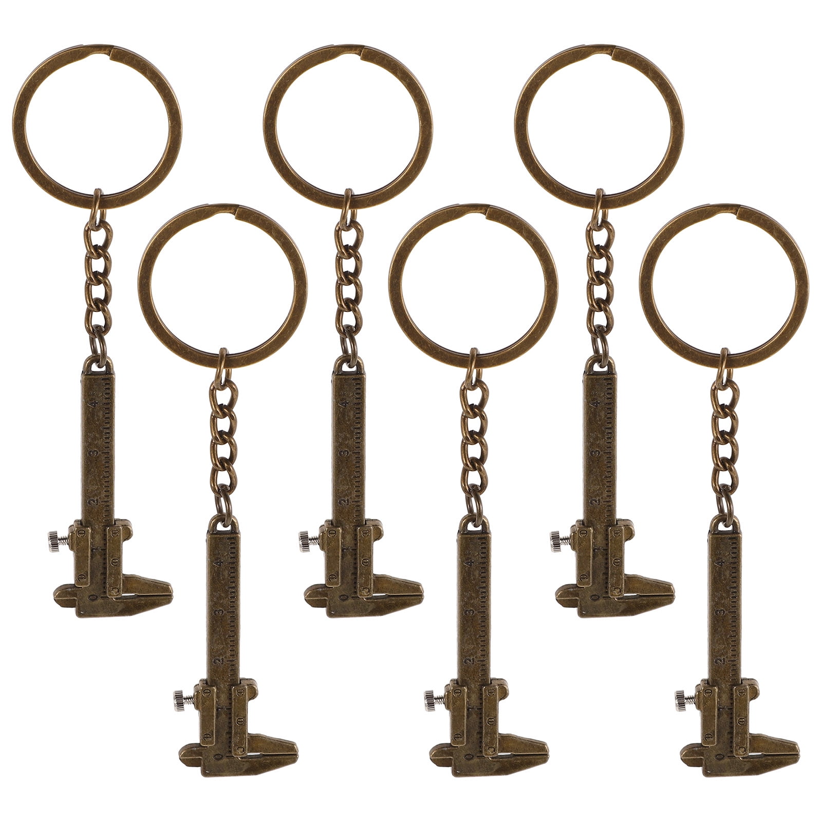 6 Pcs Miniature Vernier Caliper Keychain Portable Measuring Tools Tiny ...