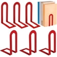 6 Pcs Modern Metal Book Ends for Shelves Decorative Small Bookends Book ...