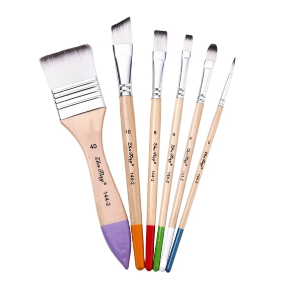 6 Pcs Multifunctional Nylon Hair Painting Brushes Artists Paint Brushes ...