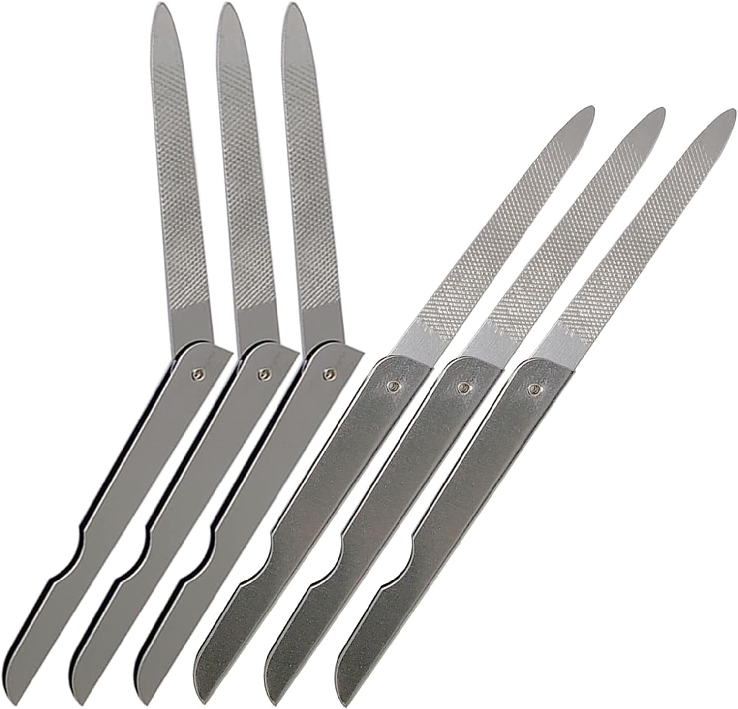 6 Pcs Nail File, Metal Nail Files Made of Stainless Steel with Foldable ...