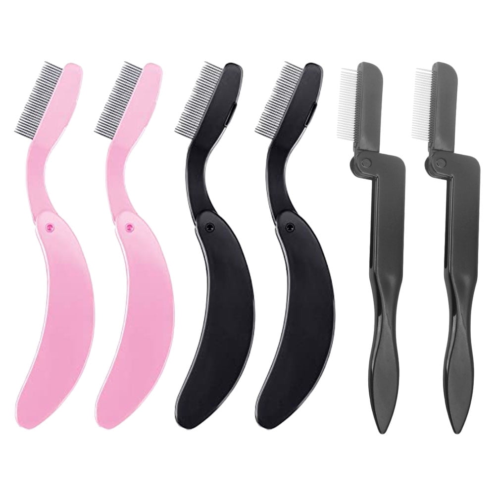 6 Pcs Nail Lash Foldable Eyebrow Comb Natural Finish Eyelash - Walmart.com