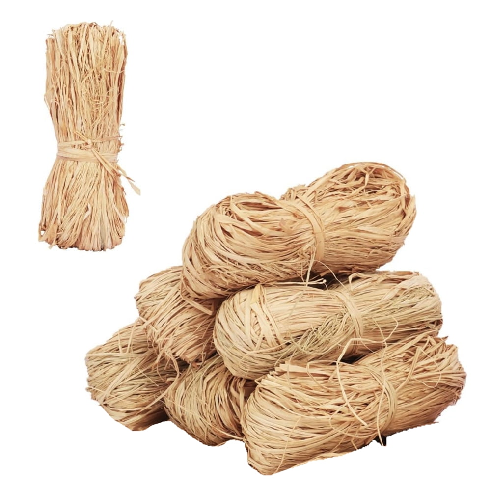 6 Pcs Natural Raffia Ribbon Paper,300g Raffia Grass for Crafts Weaving ...