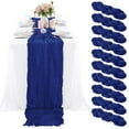 6 Pcs Navy Blue Cheesecloth Table Runner 10FT, Gauze Table Runner for ...