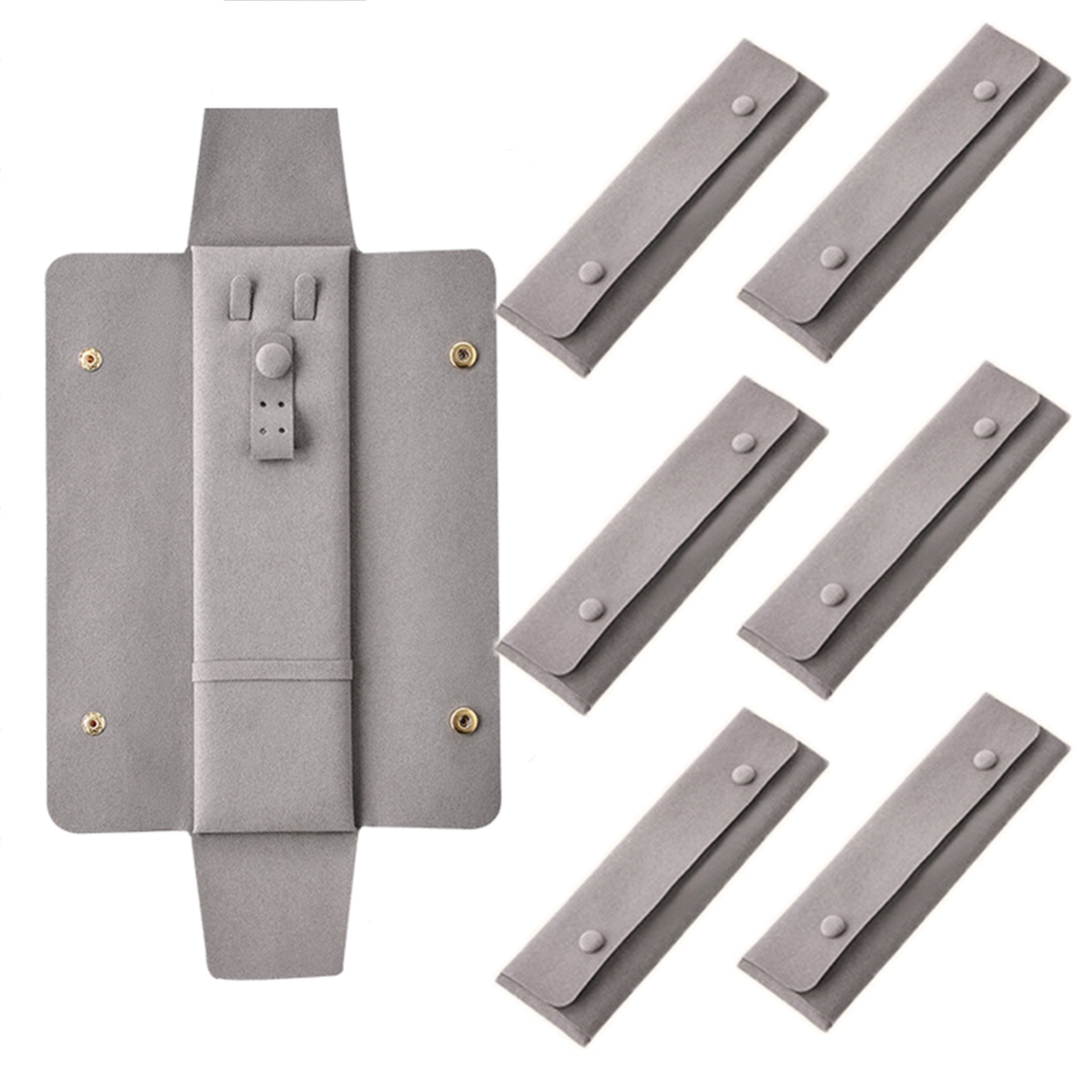 6-Pack Tangle-Free Jewelry Organizer Pouch - Microfiber Travel Necklace ...