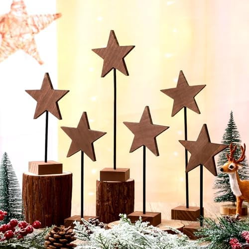 6 Pcs Neutral Christmas Centerpiece Rustic Neutral Christmas Table ...