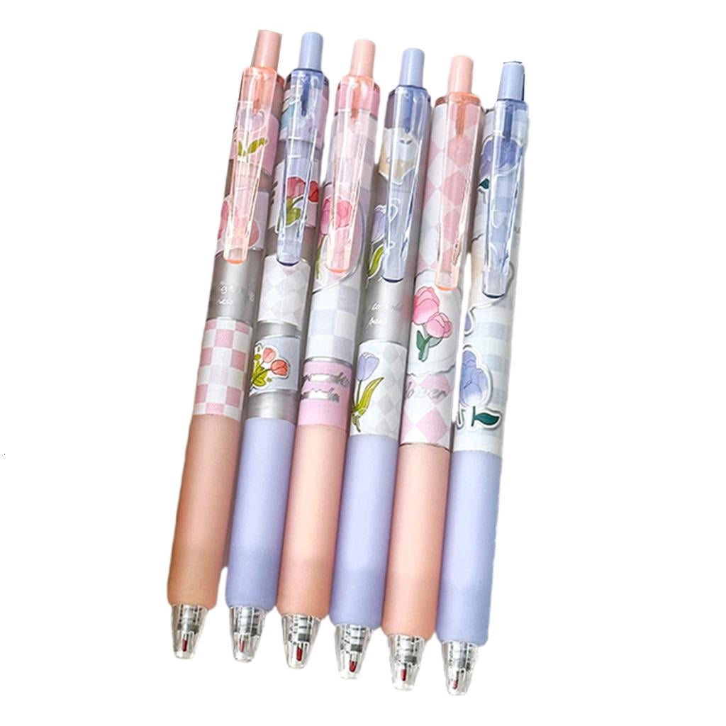 6 Pcs Neutral Pen 0.5mm Gel Pen Retractable Black Ink Pen Smooth ...