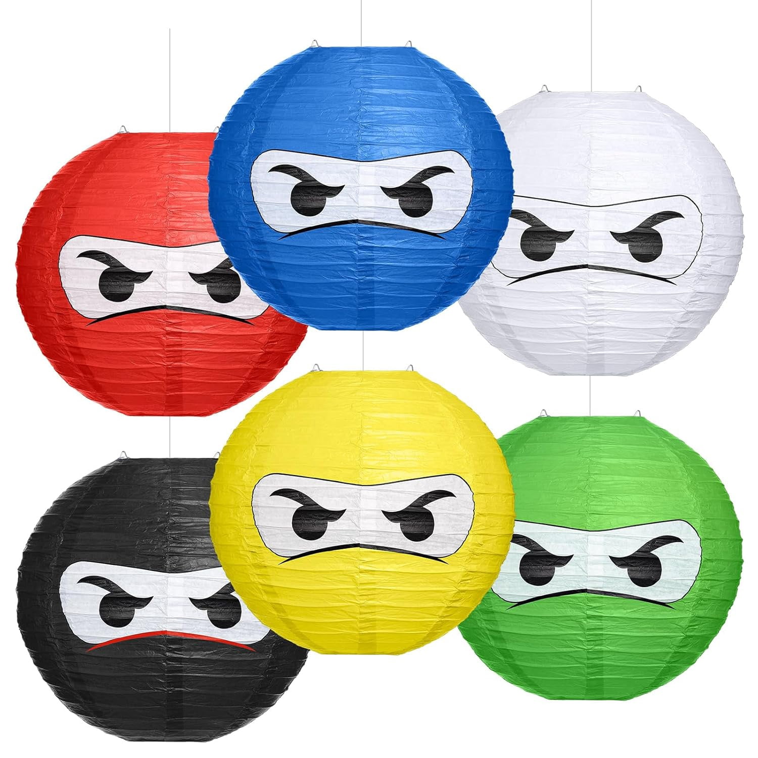 6 Pcs Ninja Themed Paper Lanterns 12 Inch Ninja Birthday Party Hanging ...