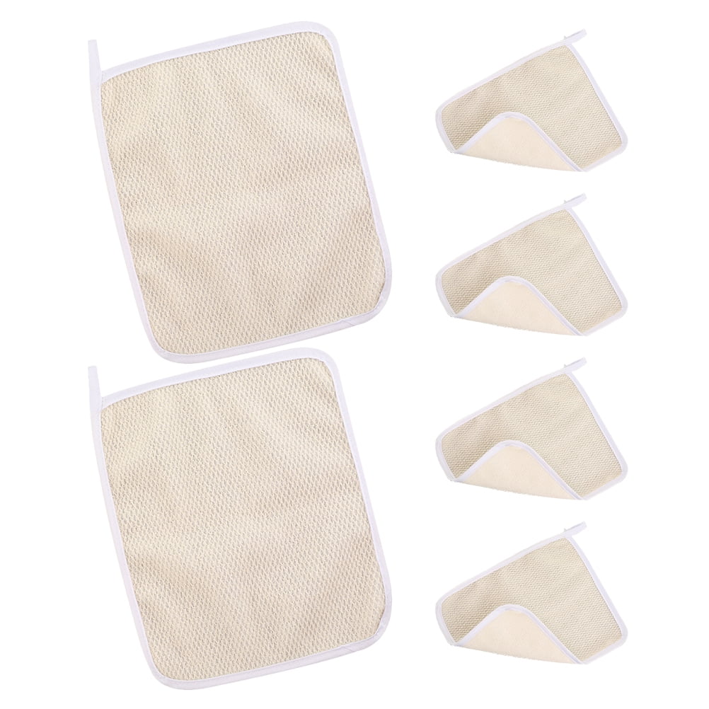 6 Pcs Nylon Bath Towel Back Scrubber for Shower Face Sponge Beige ...