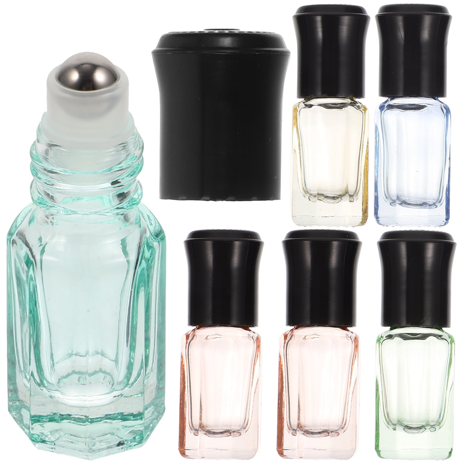 6 Perfume Roller Bottles for Essential Oil Travel Size Glass with Steel ...