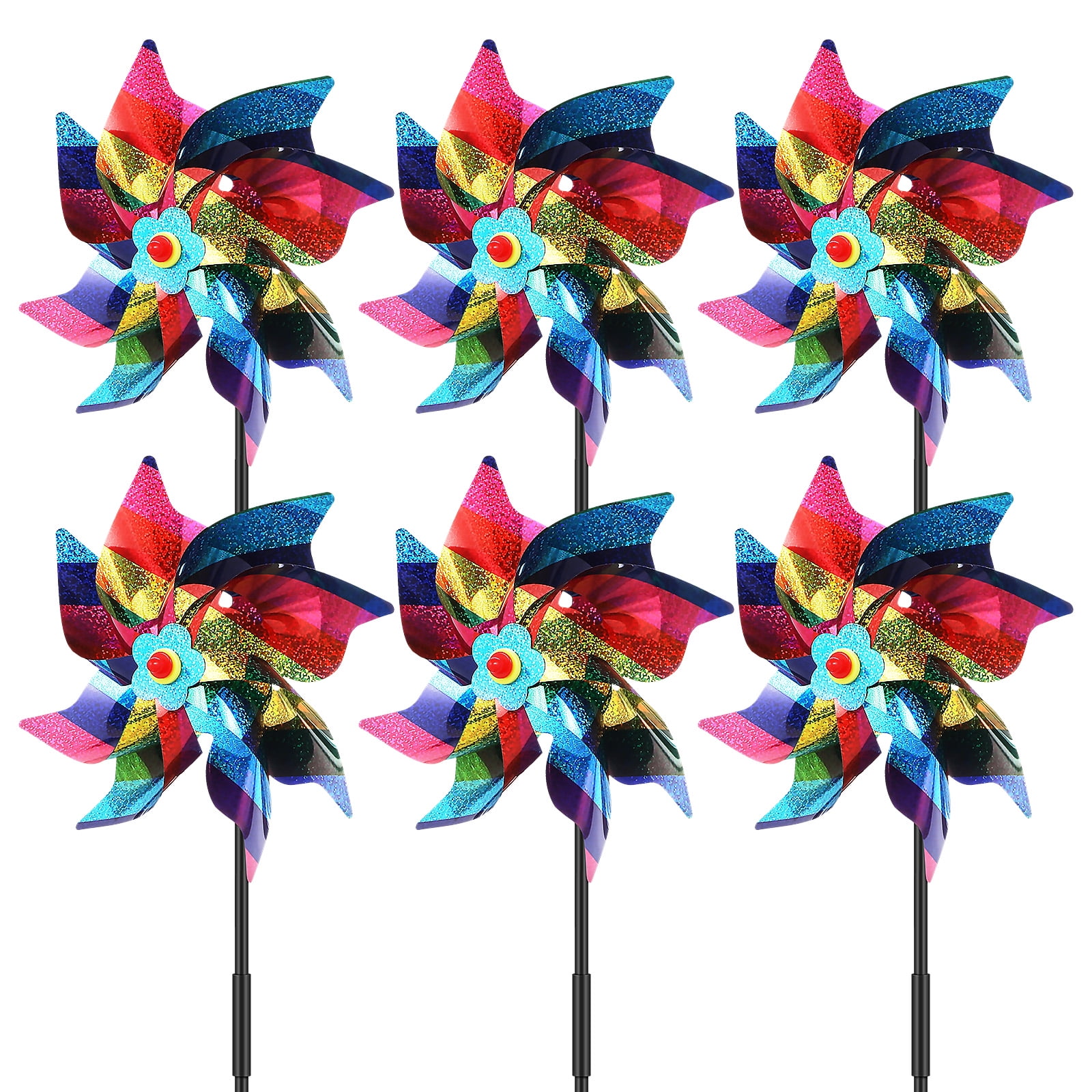 6 Pcs Octagonal Windmill Pinwheels for Kids Pin Wheel Kids Pinwheels ...