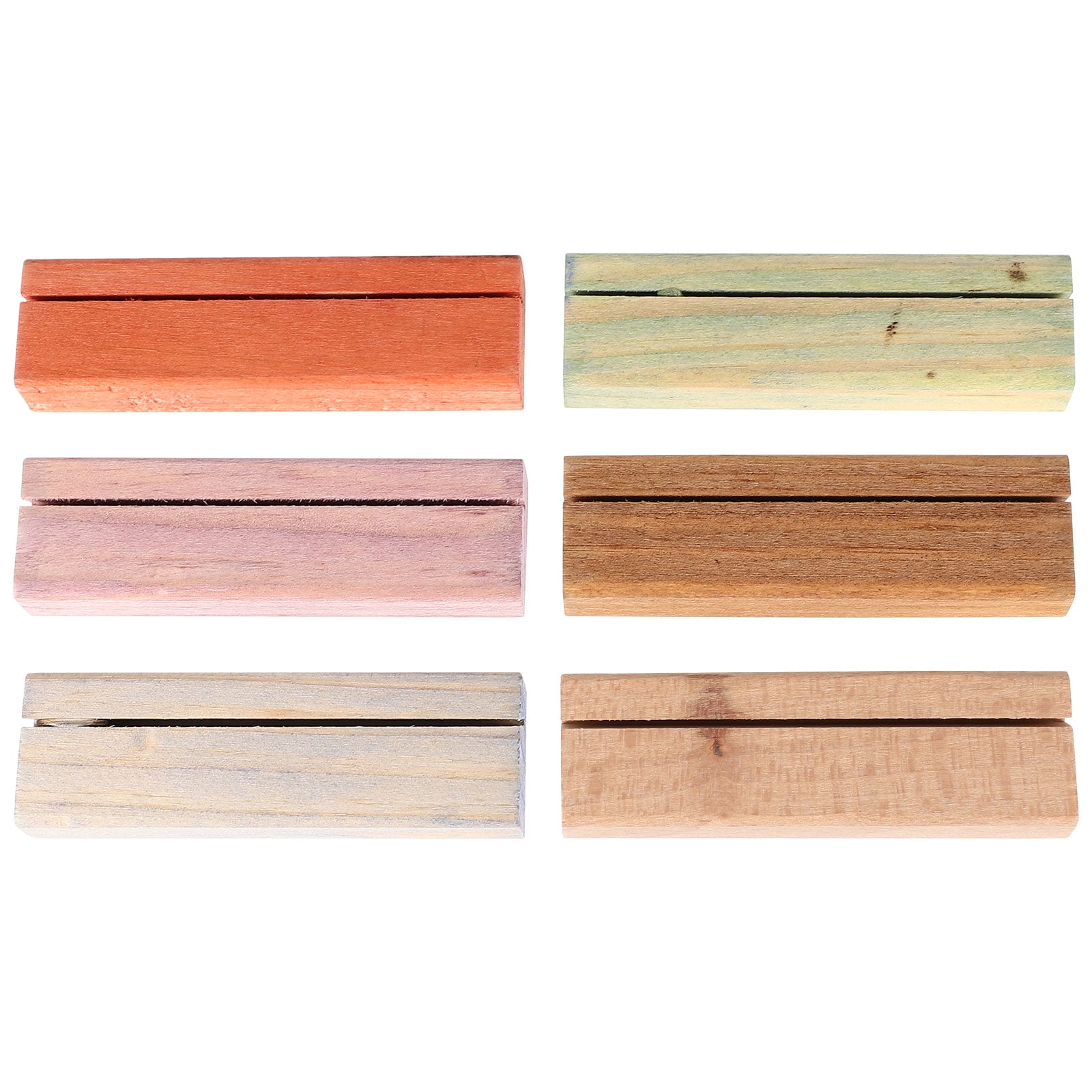 6 Pcs Wooden Office Desk Accessories Set - Card Deck Holder, Ornament ...