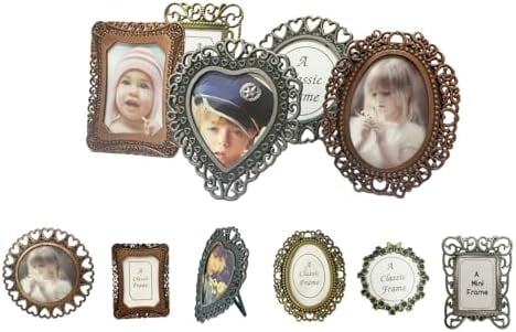 6 Pcs One-Inch Vintage Picture Frame,1"x1.5" Irregular Size Assorted ...