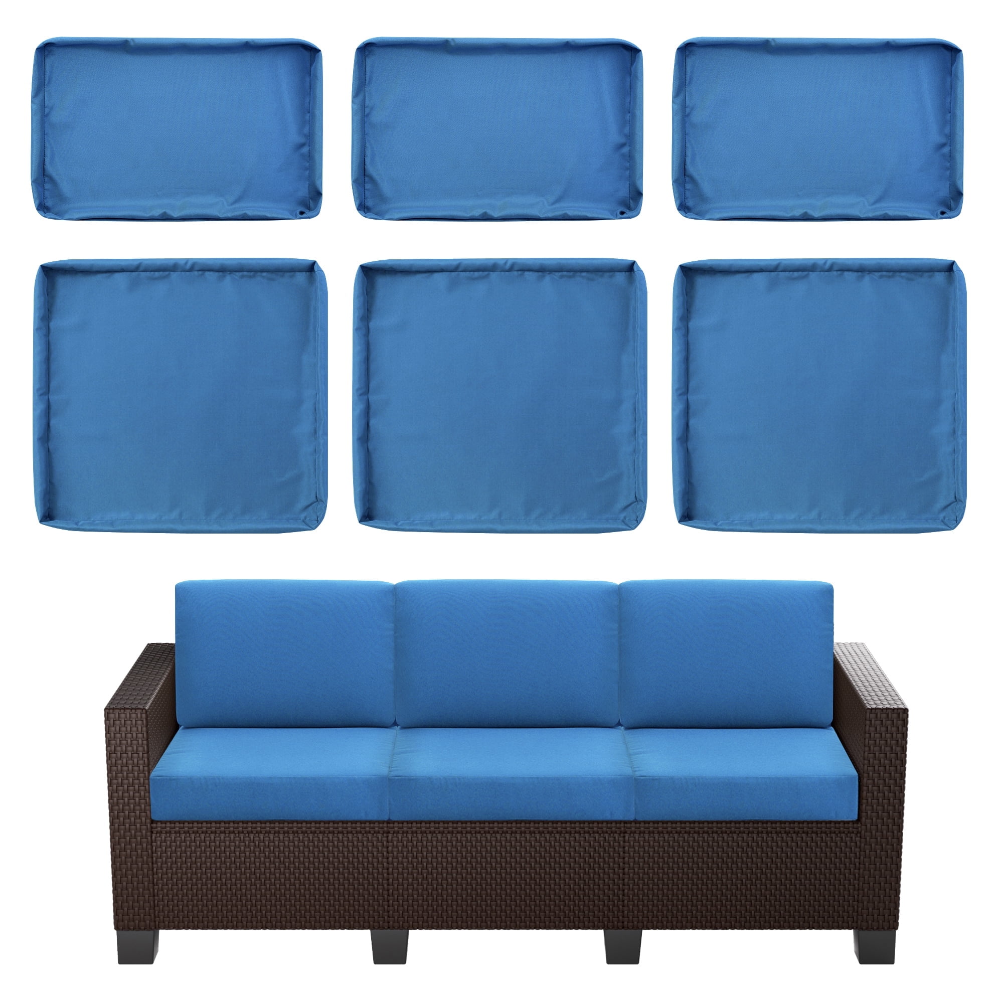 SUSIE'S GARDEN 6 Pcs Outdoor Patio Cushion Covers Replacement, Outdoor ...