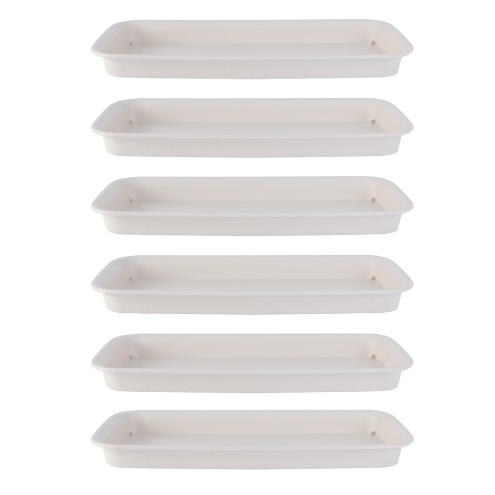 6 Pcs Outdoor Plastic Plants Planter Indoor Water Tray Flower Pot ...