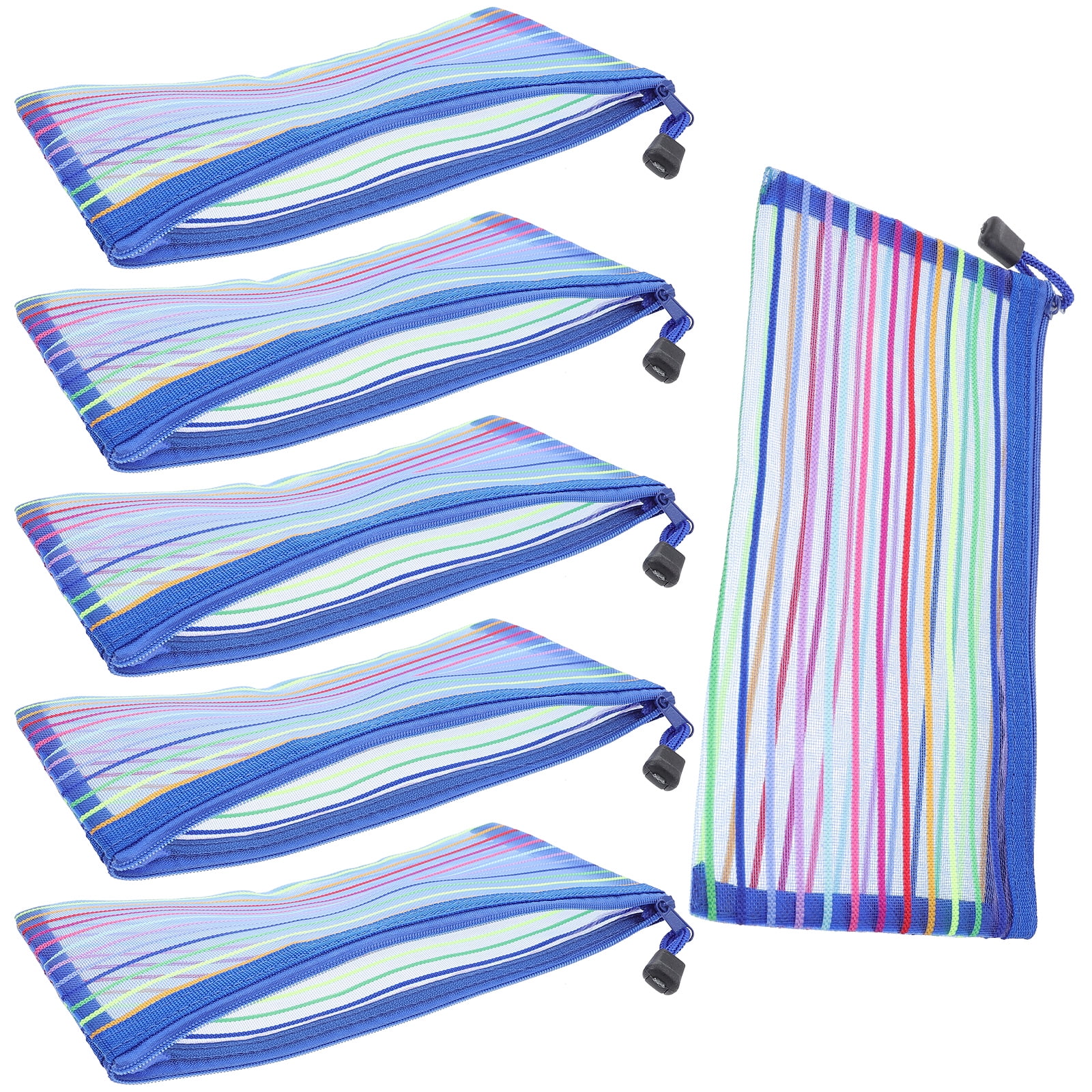 6 Pcs Oxford Cloth Receipt Bag Zipper Pouch File Pocket Makeup Bags ...